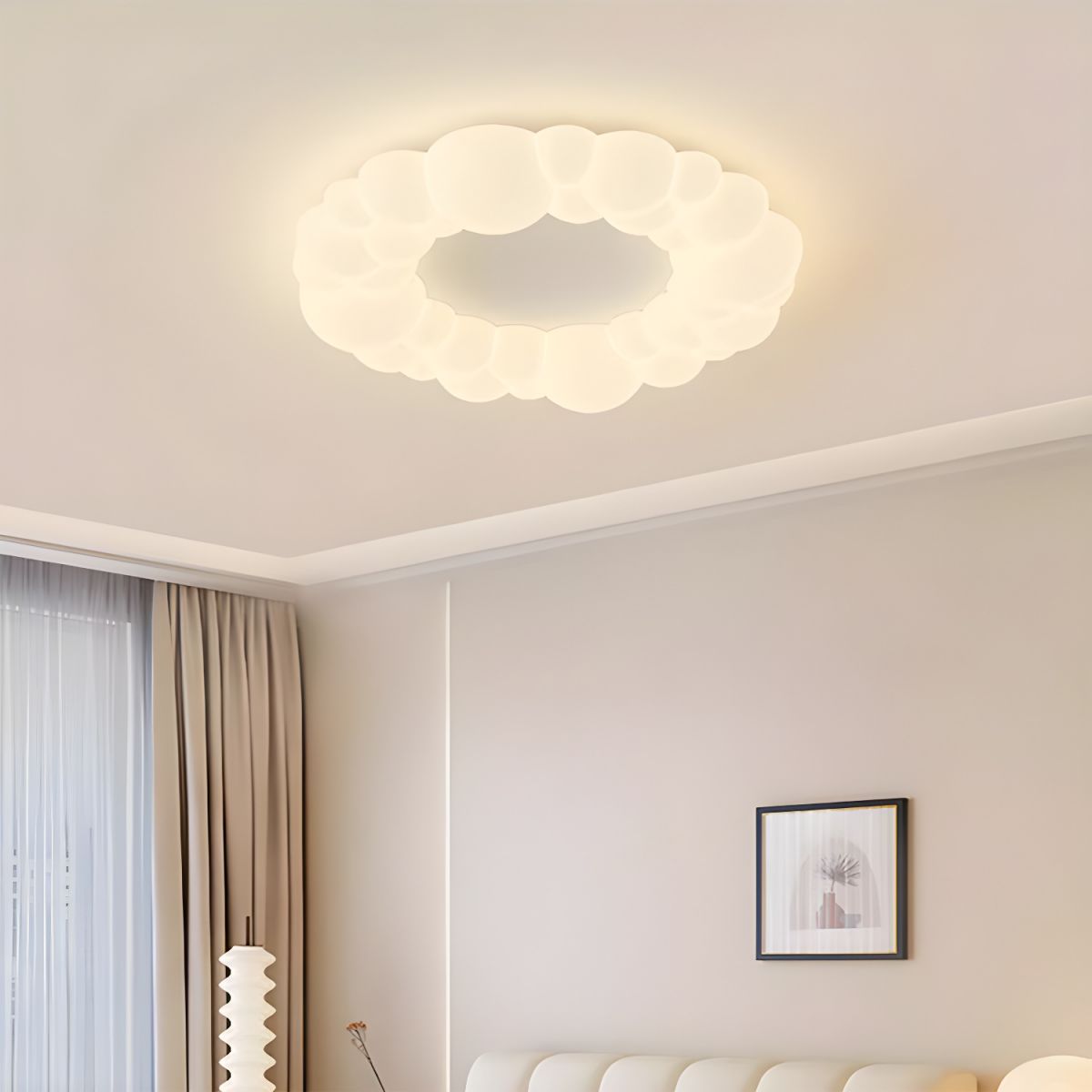 Goldenwarm Modern Cute Ceiling Light Creative Cloud Flush Mount Ceiling Light