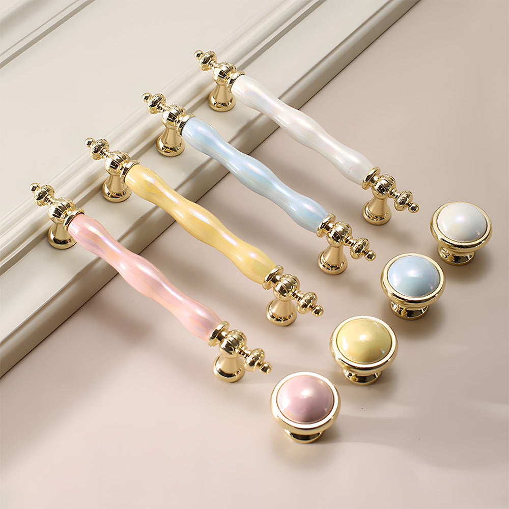 Retro cute ceramic wardrobe drawer cabinet handles | Goldenwarm