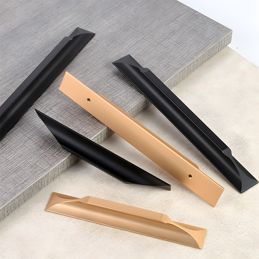 Kitchen cabinet modern finger pull drawer handles| GoldenwarmUK