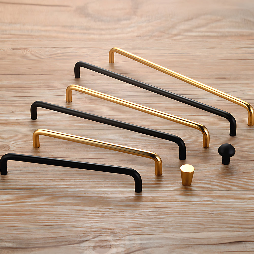 Modern Round Arc cabinet handles and pulls for kitchen | Goldenwarm UK