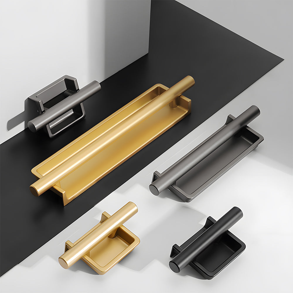 Aluminum Alloy Recessed Finger Pulls Sleek Cabinet Handles | GoldenwarmUK
