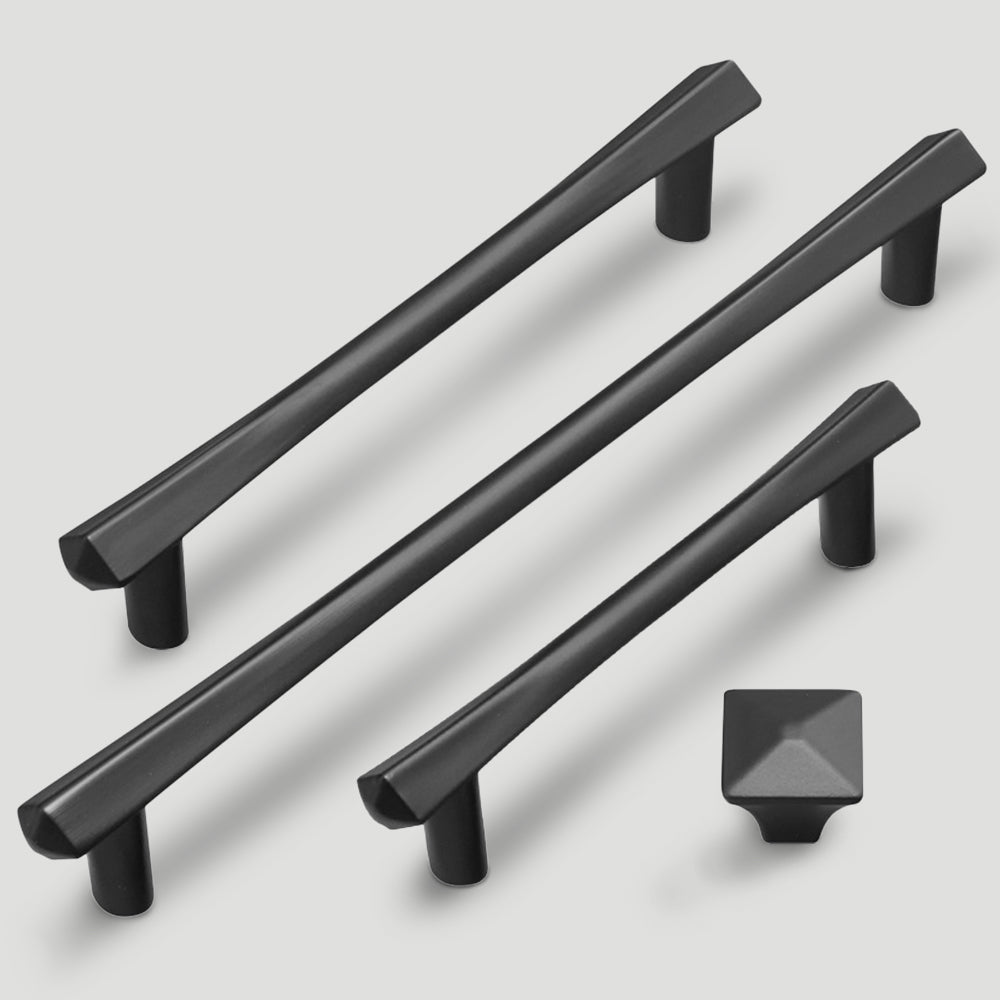 Black Kitchen Cabinet Handles Modern Industrial Drawer Pulls | GoldenwarmUK