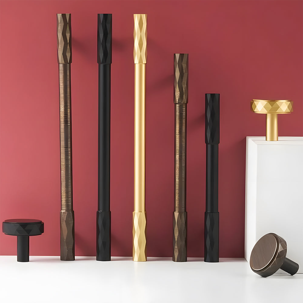 Retro Art Deco Solid Brass Cabinet Handles | GoldenwarmUK