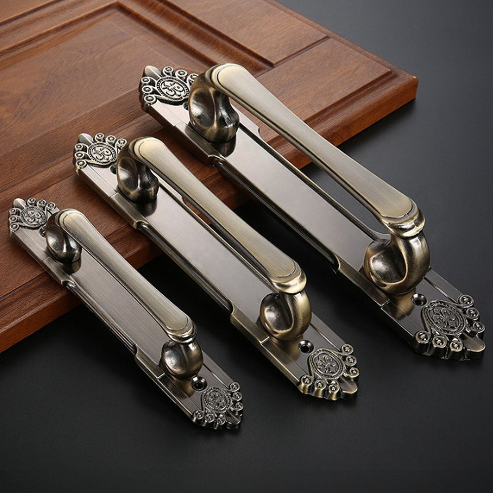 Retro Metal Cabinet Door Handles with Backplate | Goldenwarmuk
