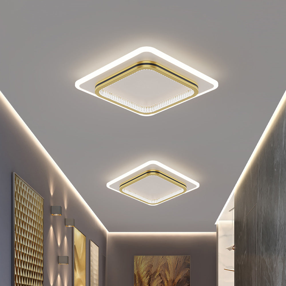 Goldenwarm Square Metal Flush Ceiling Lights Simple LED Ceiling Light