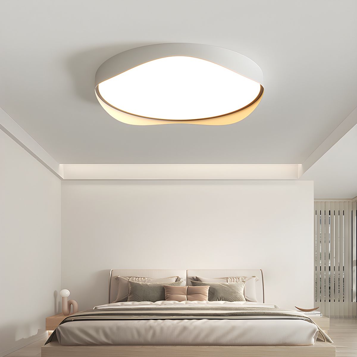 Goldenwarm White Flush Mount Ceiling Light LED Ceiling Lights For Bedroom