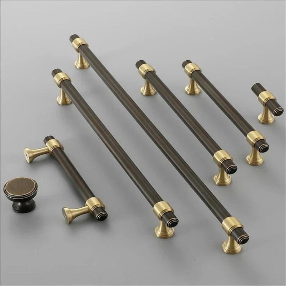Goldenwarm Brass Cabinet Pulls Brown & Silver Drawer Kitchen Handles